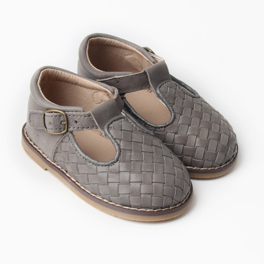 Riley T-Straps - Gray Woven – rileycoshoes.com